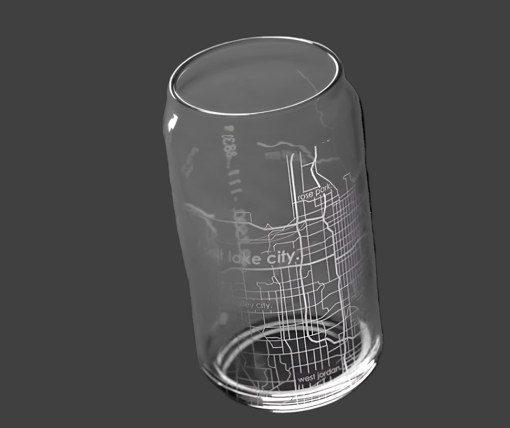 Salt Lake City Map Etched 16oz Can Glass – Essential Photo Supply